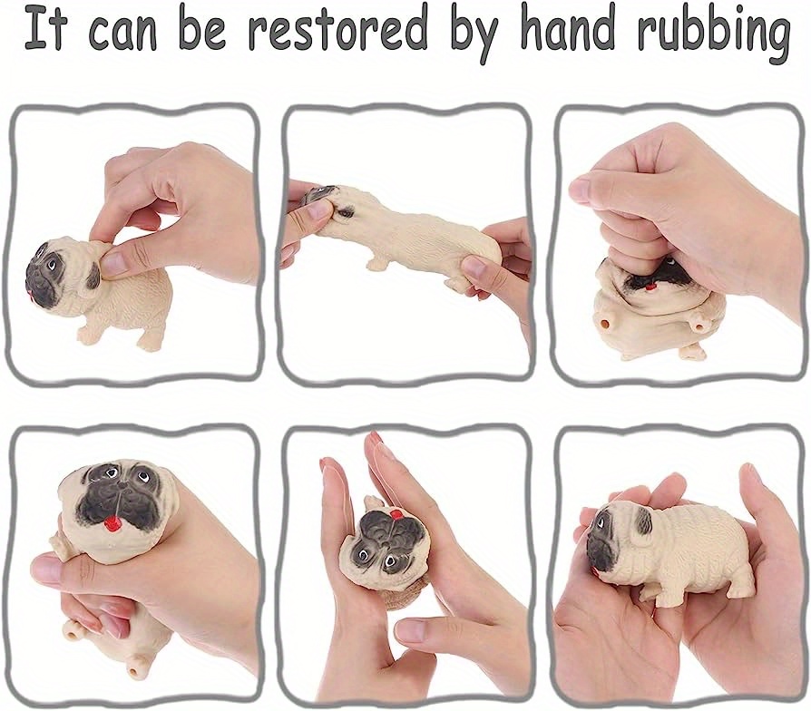 Stress Pug Dog Hand Stress Balls Fidget Finger Toys - Temu
