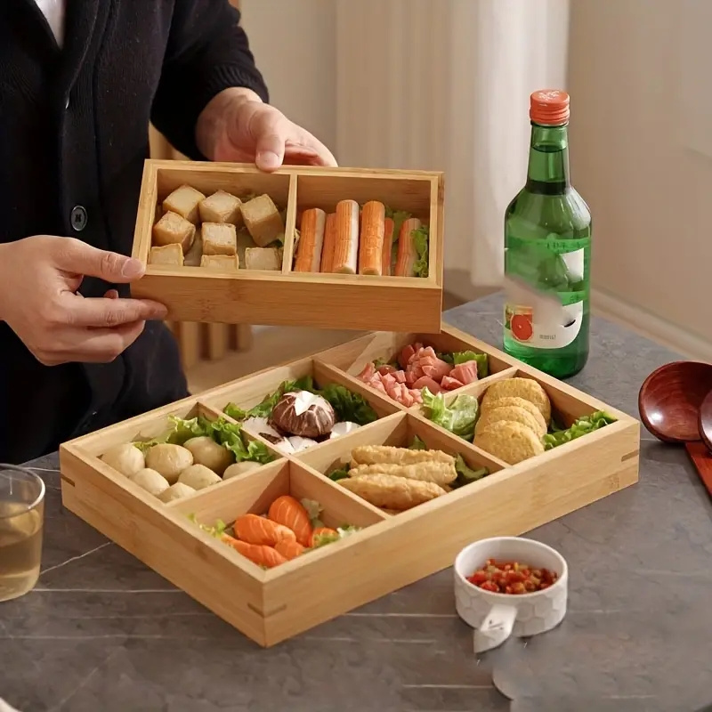 Wooden Dinnerware Tray Dinnerware Tray Bamboo - Temu New Zealand