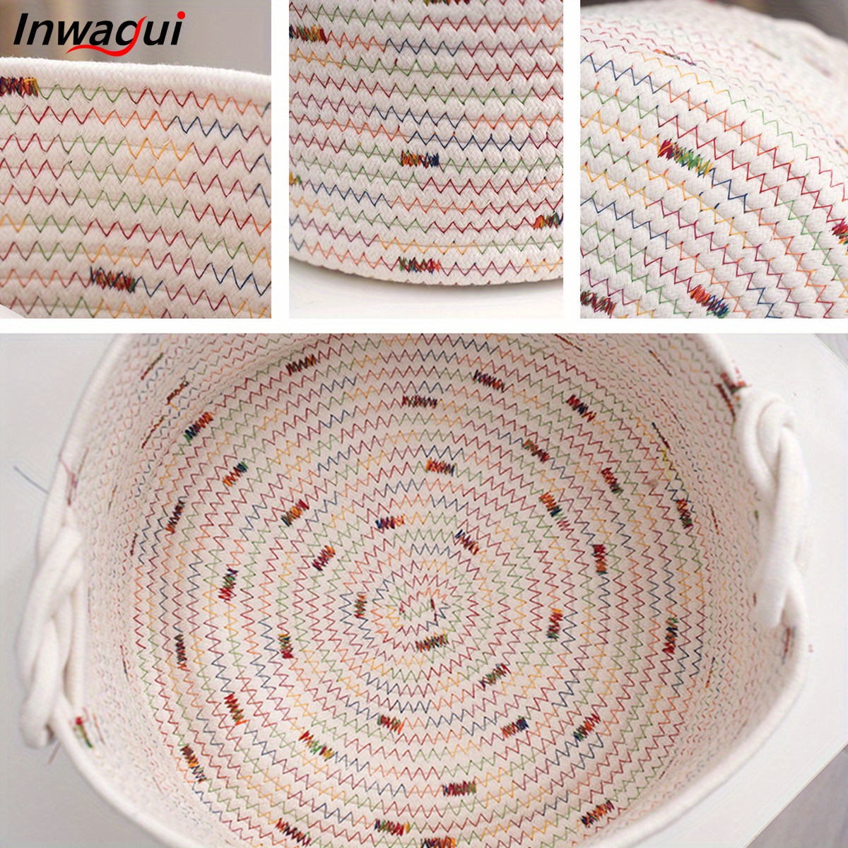 Color Woven Storage Basket Collapsible Hamper Toys Organizer - Temu ...