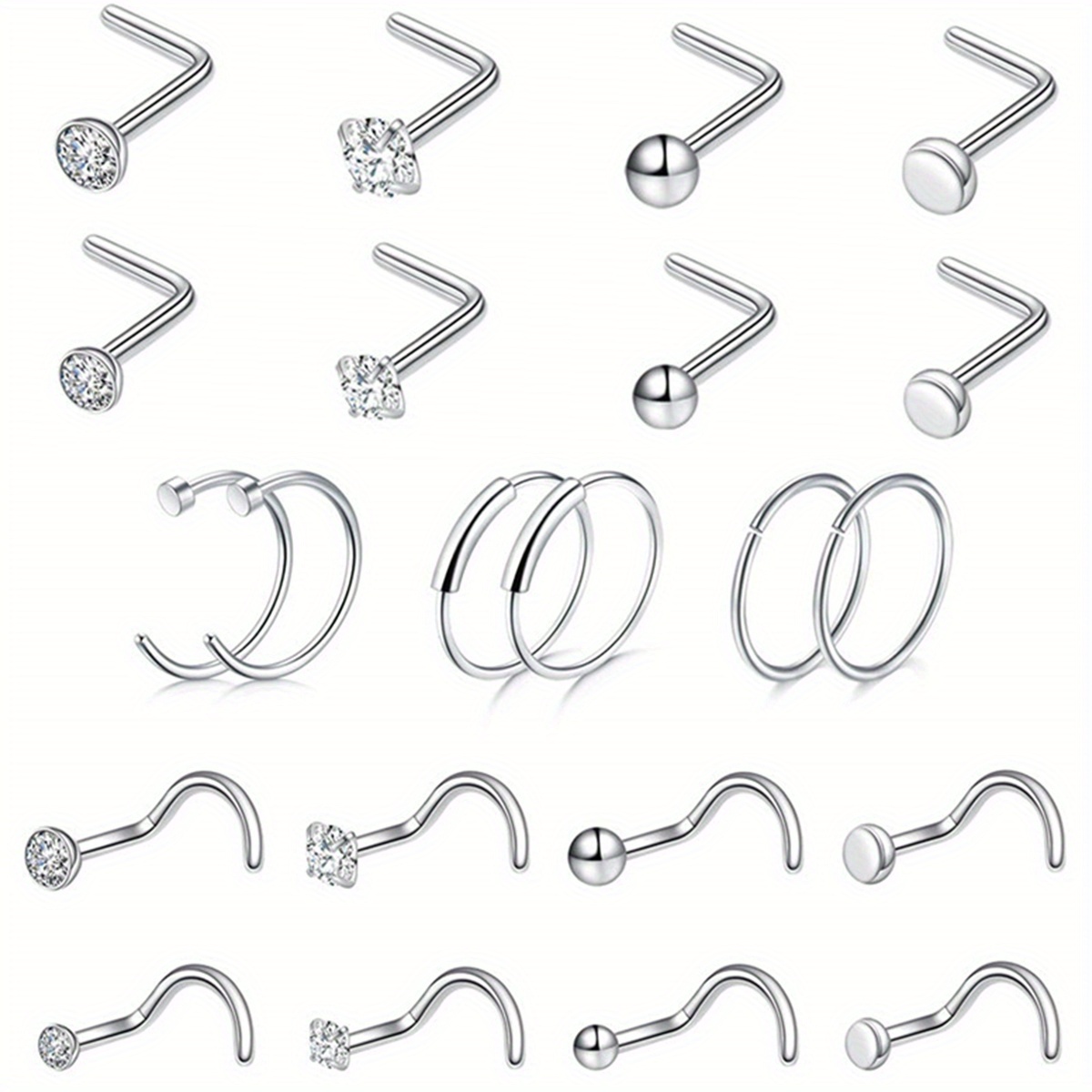 nose stud set nose ring body piercing accessories stainless - {region_name}