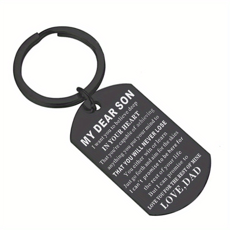 1pc stainless steel keychain dad gift for son keychain inspirational ...
