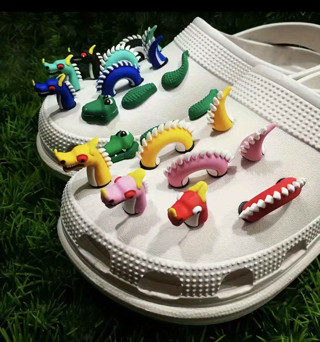 Funny 3d Animal Series Dragon/snake/crocodile Shoes Charms - Temu
