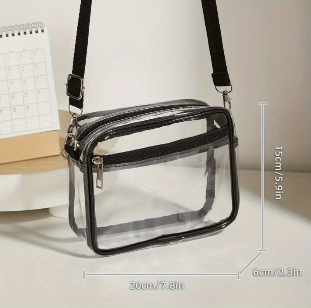 Casual Fashionable Pvc Transparent Shoulder Bag Suitable - Temu Australia