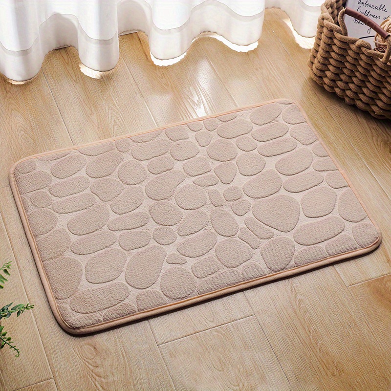 Polyester Bath Mat Cobblestone Bathroom Rugs Super Water - Temu Australia
