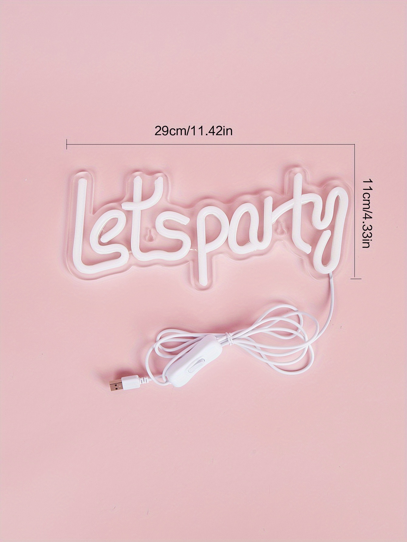 Let's Party Led Neon Sign Wall Table Decor Light Signs Usb - Temu