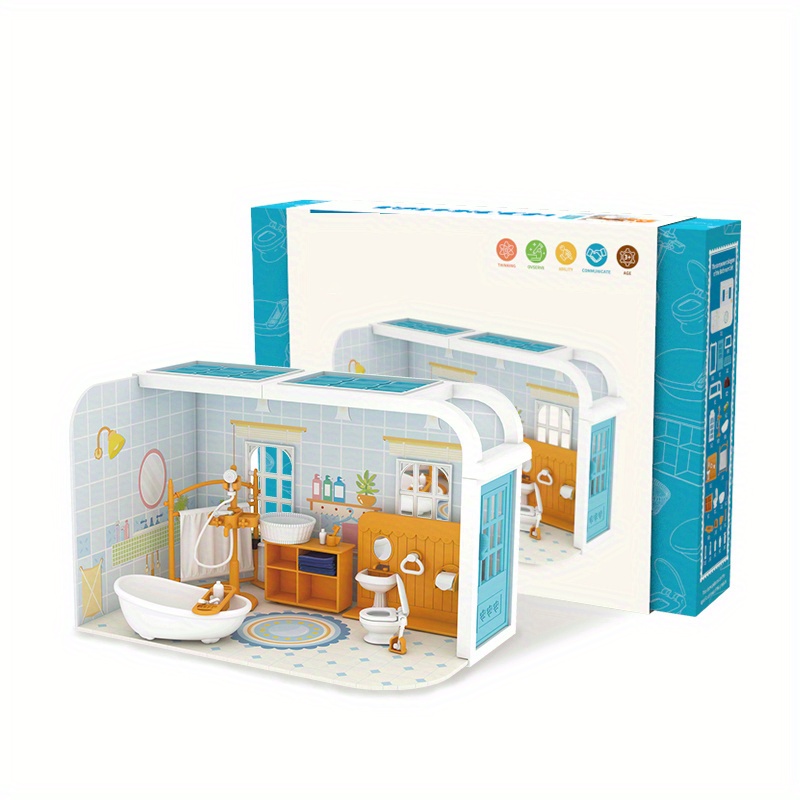 Mini Simulation Bathroom Diy Toys Miniature Scene Girls - Temu New Zealand