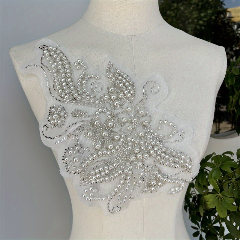 Flower Embroidery Sequin Lace Appliques Trim Floral - Temu Norway