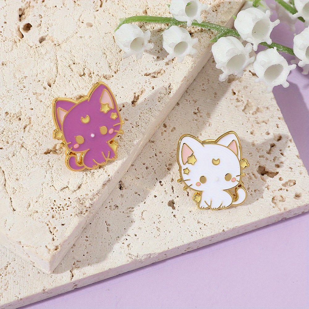 Cute Moon Cat Pin Men Enamel Pin Men - Temu Canada