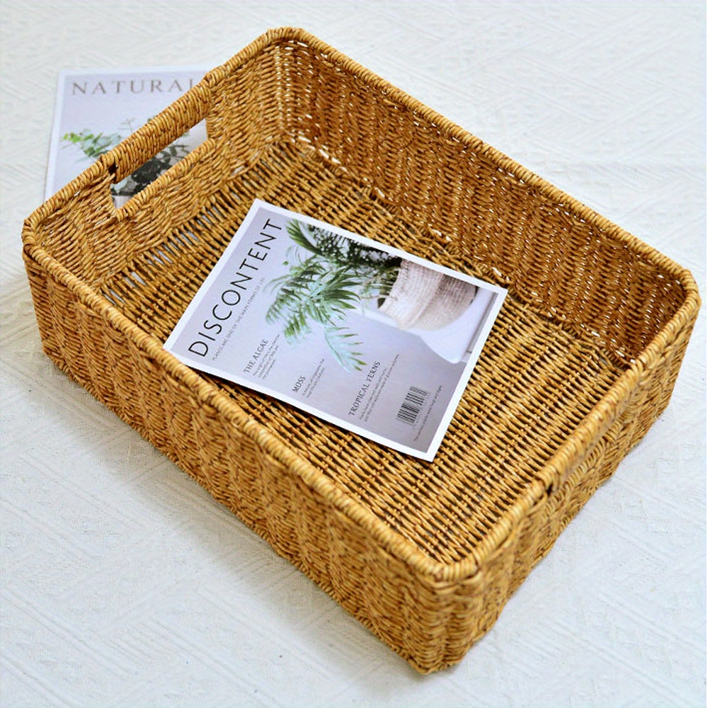 Minimalist Woven Tray Storage Basket Snacks - Temu United