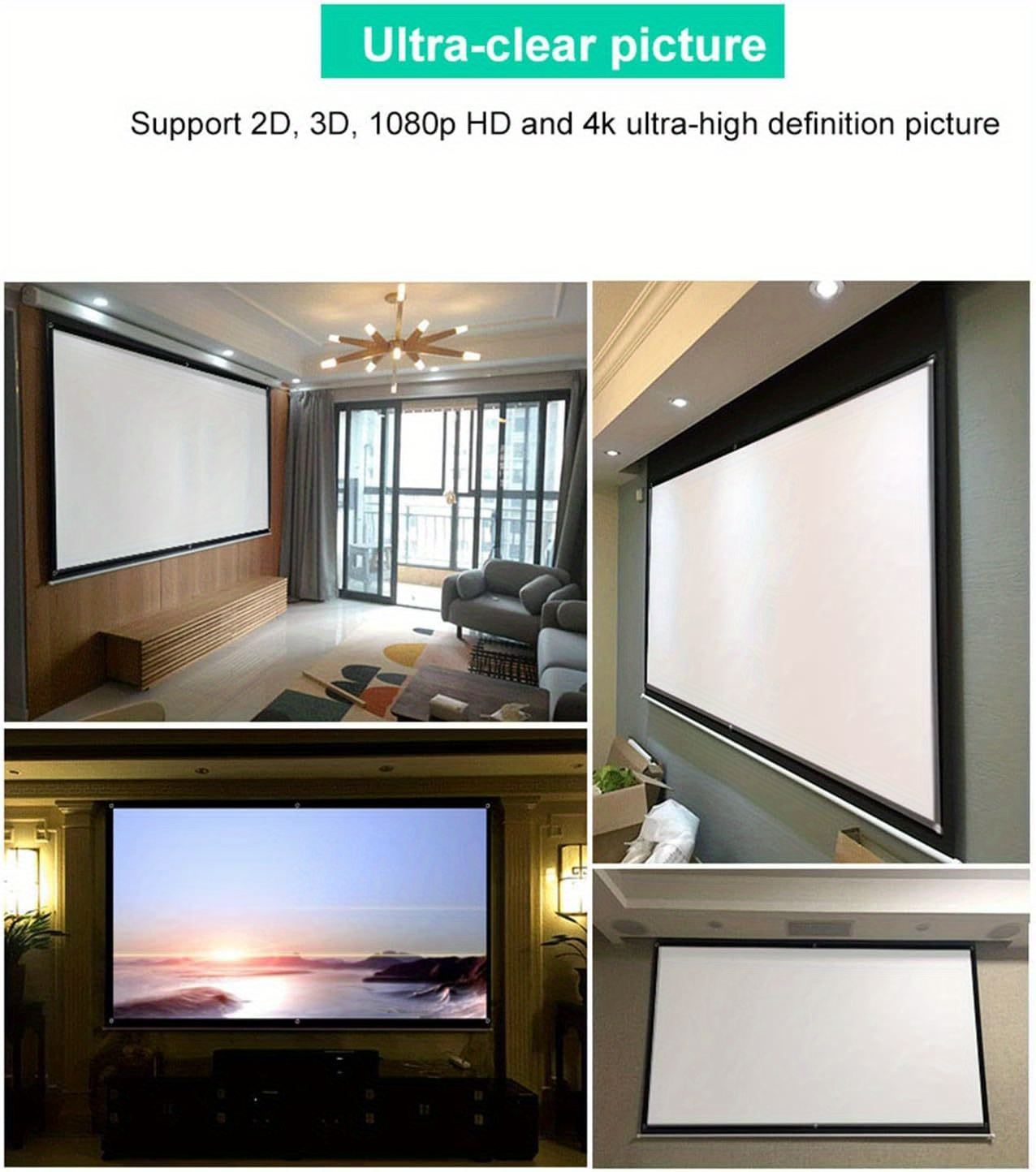 4 :9 Hd Foldable Outdoor/indoor Portable Movie Projector - Temu Ireland
