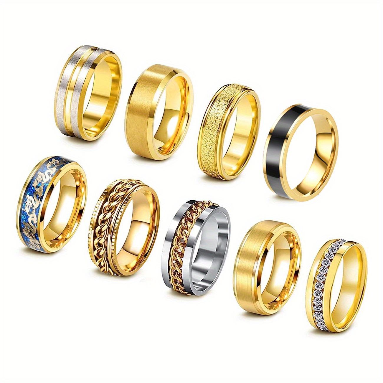 Trendy Simple Stainless Steel Rings Men Daily Decoration - Temu Ireland