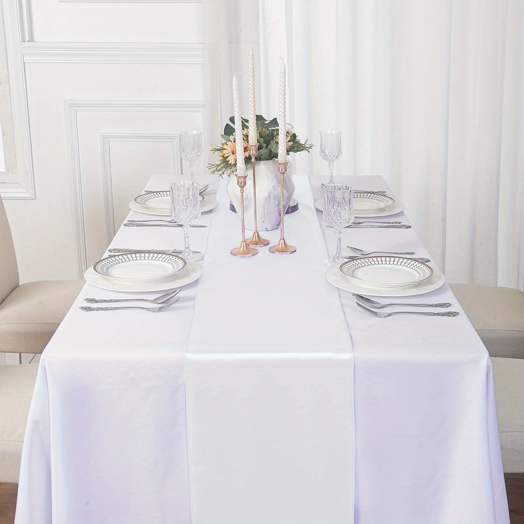 Satin Table Runner Wedding Birthday Party Decorations - Temu Denmark