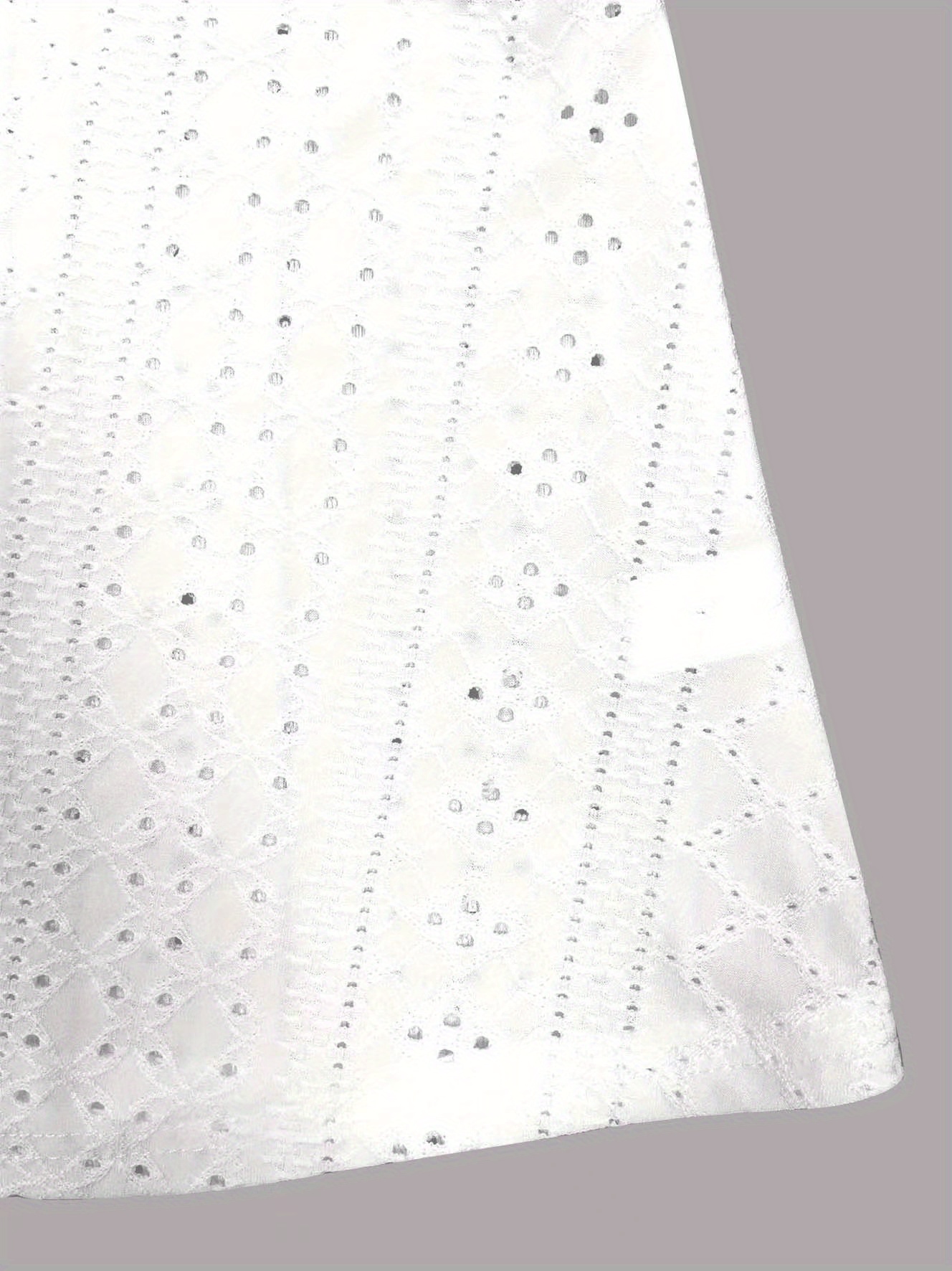 Solid Eyelet Neck Contrast Lace Top Elegant Short - Temu United Kingdom