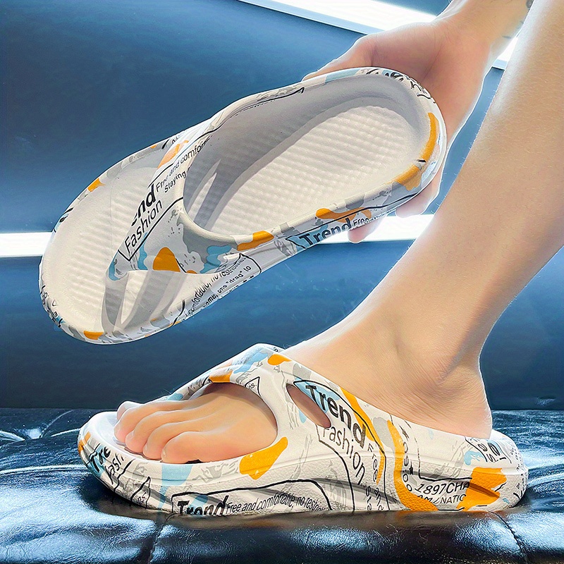 Mens Graphic Thong Sandals Casual Non Slip Flip Flops Shoes Temu