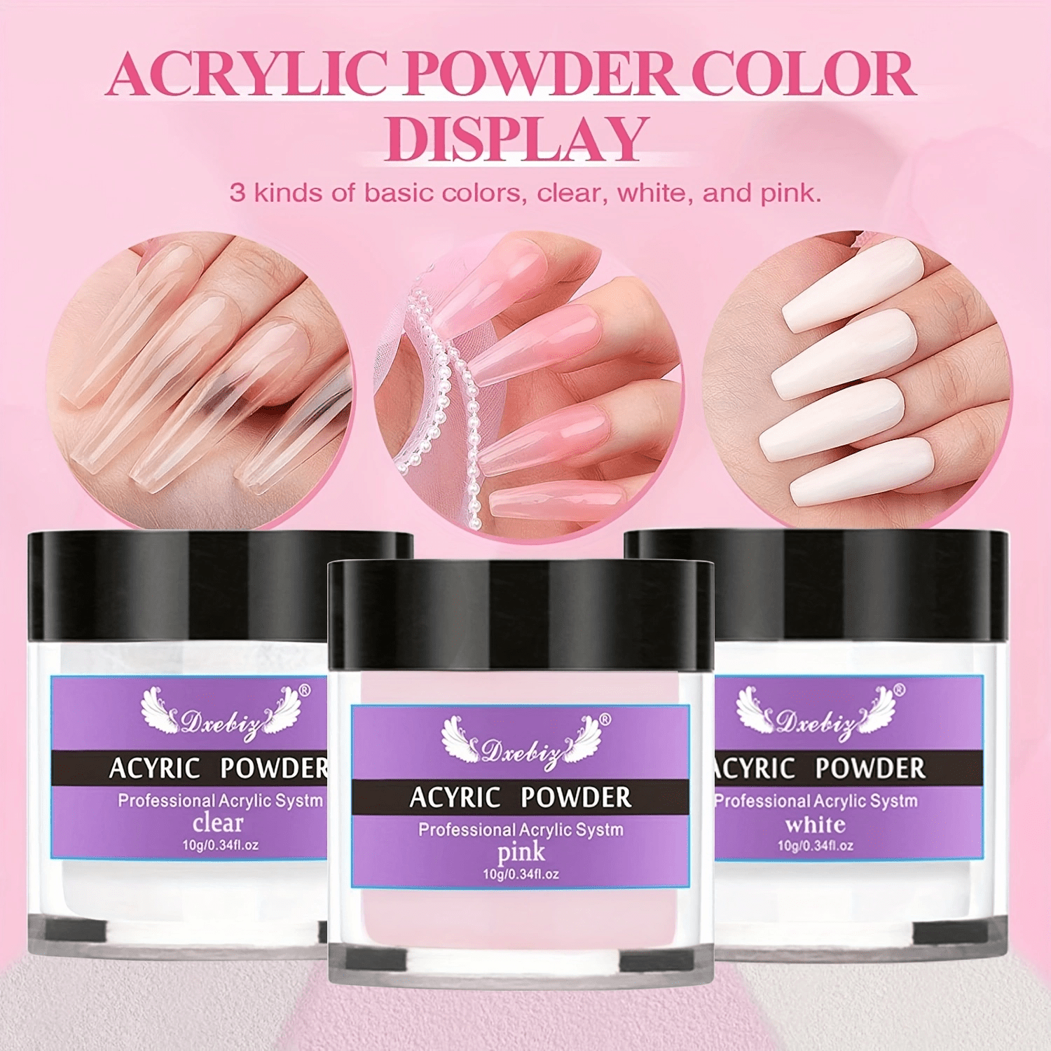 acrylic nail kit beginner clear/white/pink acrylic powder - Temu Australia