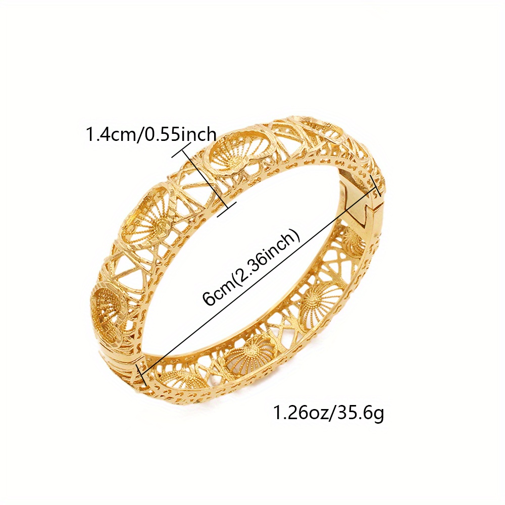 Dubai Golden Cuff Bracelet Bridal Luxury Ethnic Hand Jewelry - Temu ...
