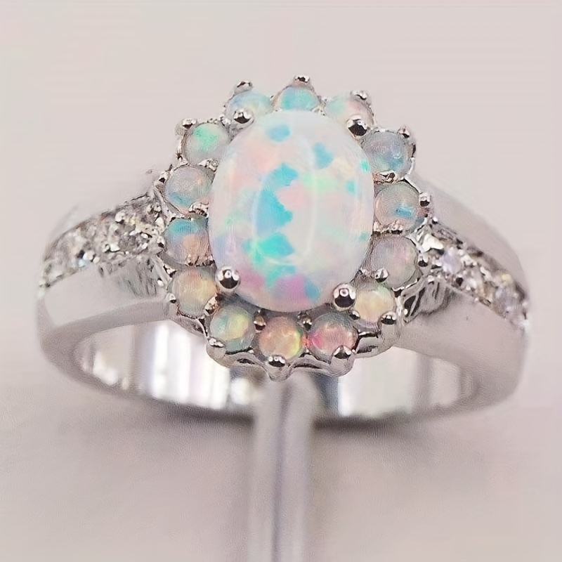Fashion Opal Sunflower shaped Ring Exquisite Men's Accessory - Temu Norway