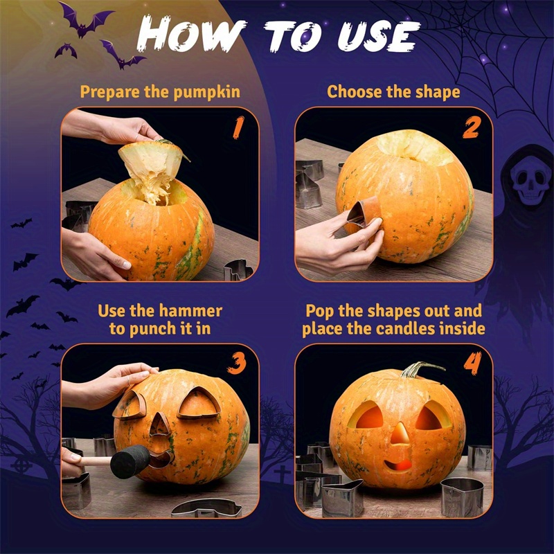 Pumpkin Carving Kit Hammer Halloween Decoration Tools - Temu Australia