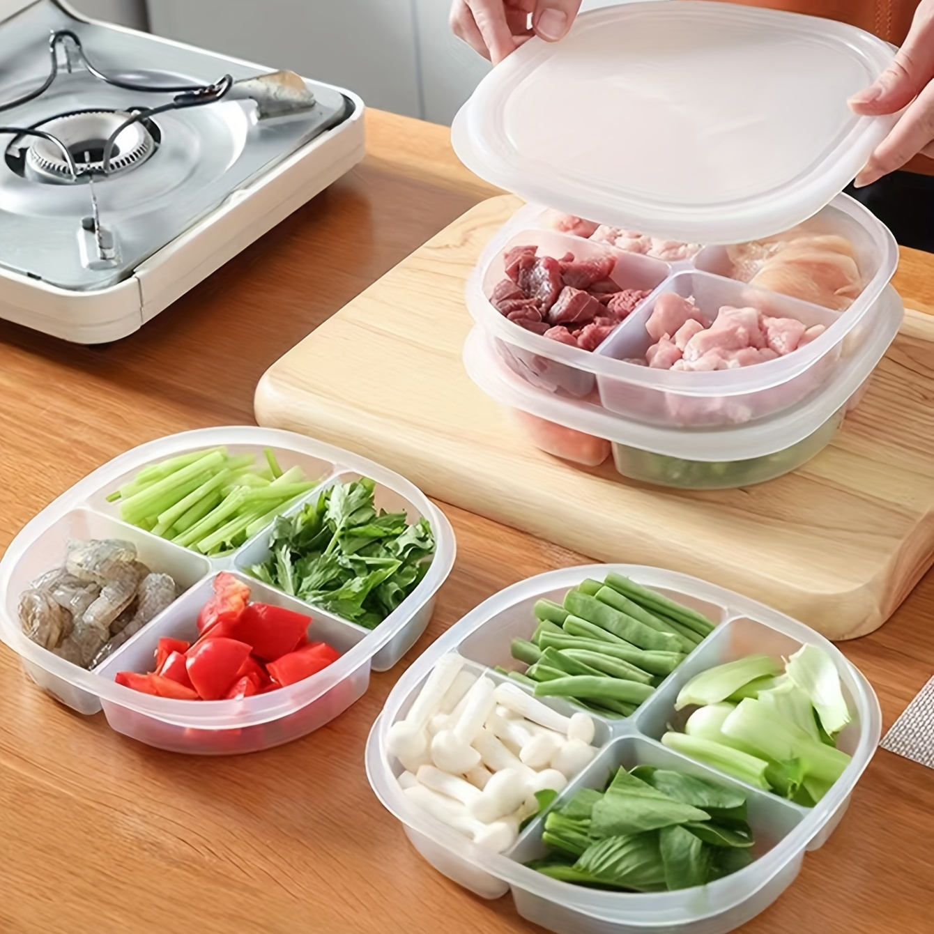 multi compartment food storage container lid perfect meat - Temu United ...