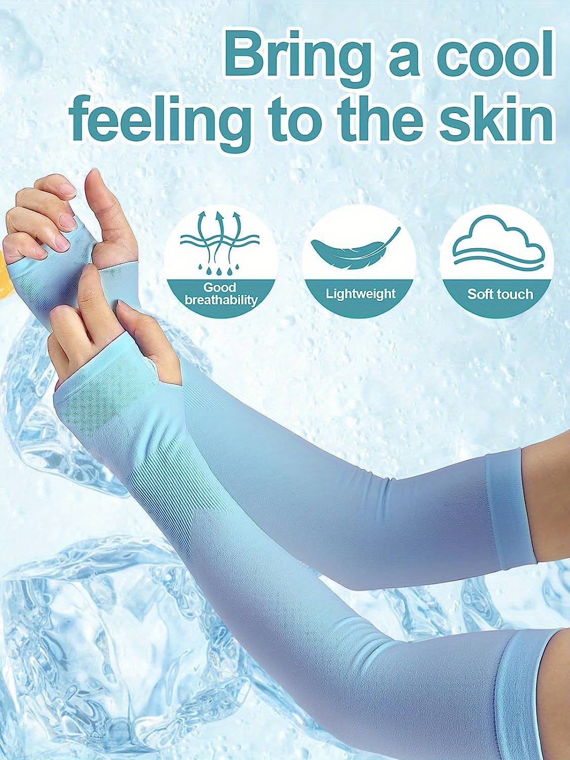 Uv Sunscreen Sleeve Arm Cover Summer Men Women Cooling Cuff - Temu ...