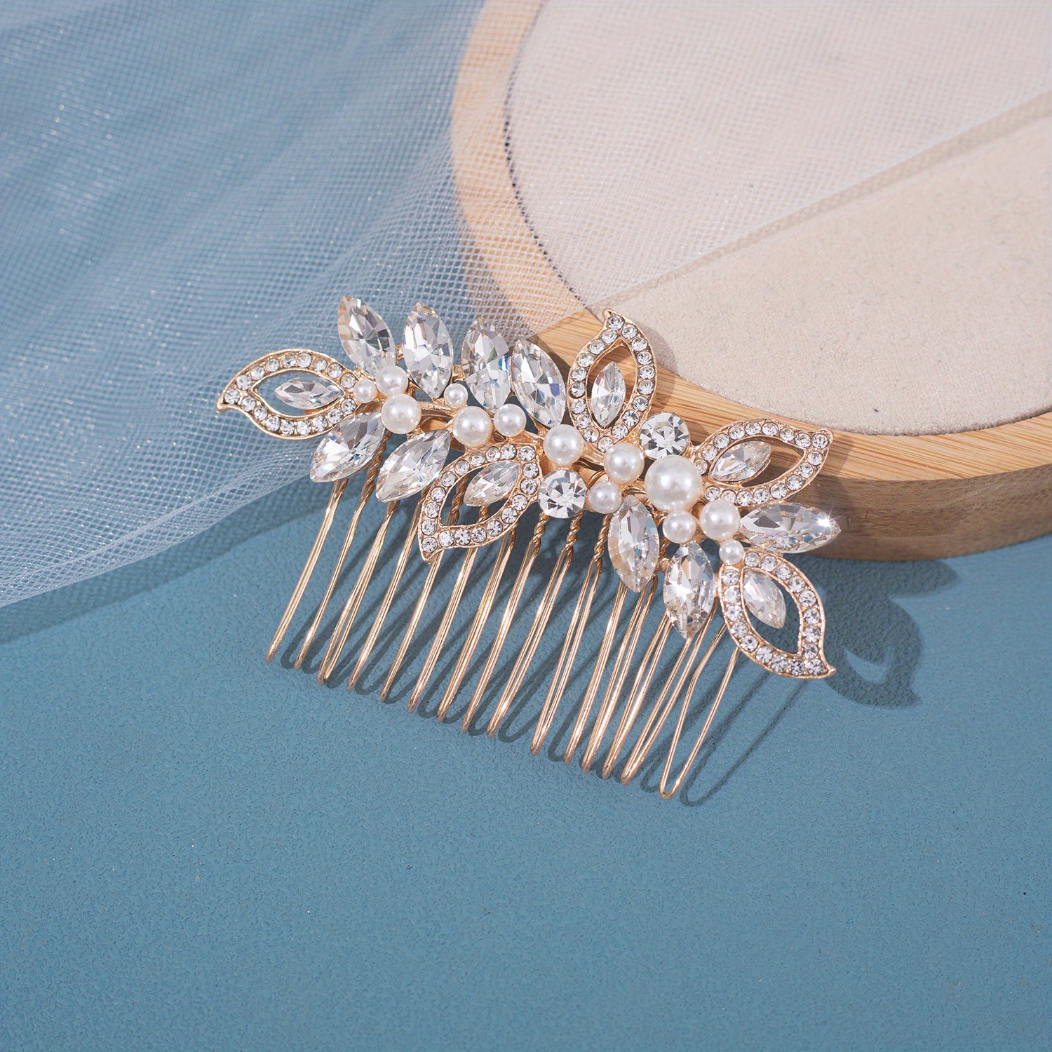 crystal wedding bridal hair comb inlaid - {region_name}