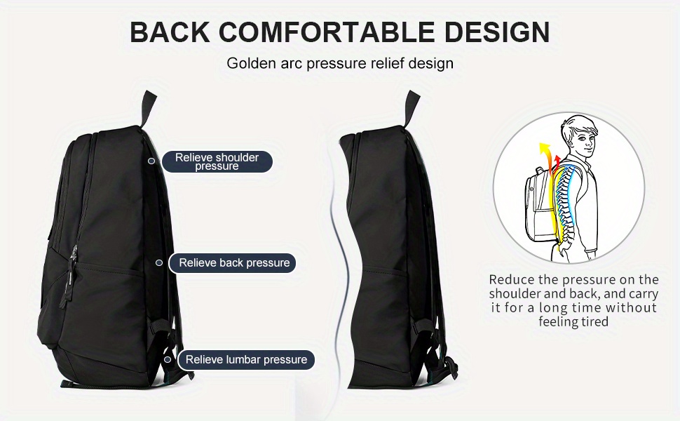 Large Capacity Backpack Student Schoolbag Middle High School - Temu ...