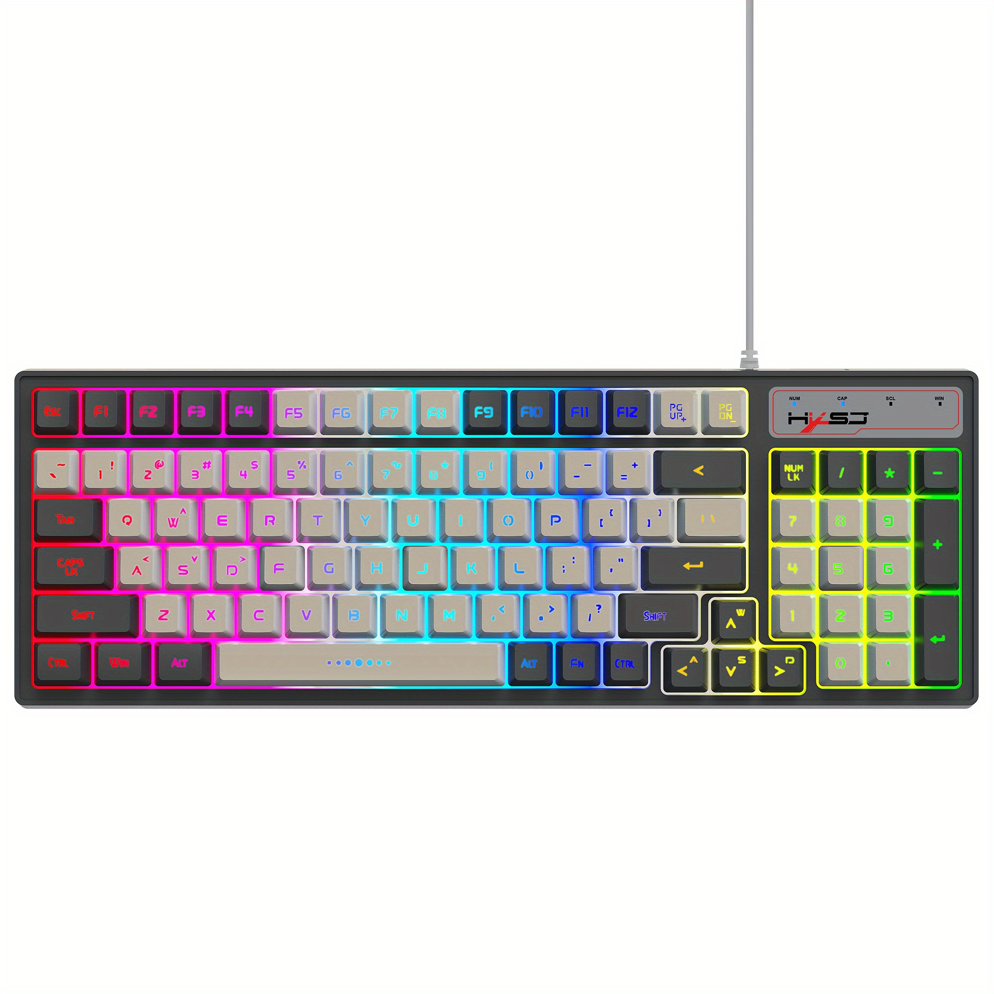 96 Keys Wired Gaming Office Keyboard Rgb Dual - Temu