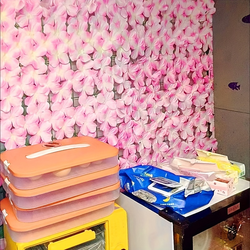 1pc Artificial Hedge Fence Screening With Flowers Artificial Ivy Screen ...