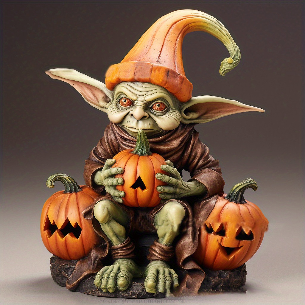 Halloween Pumpkin Alien Resin Statue Garden Decoration - Temu