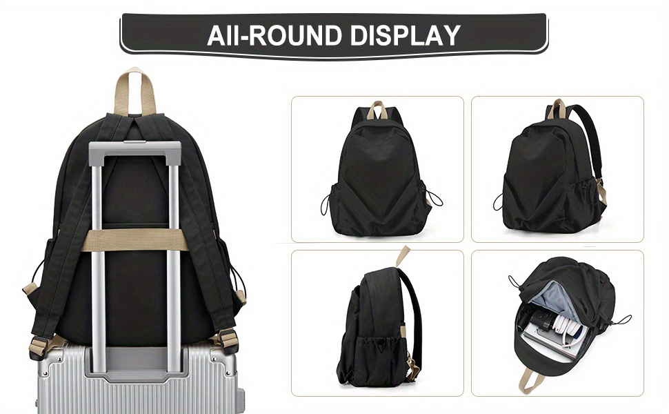 Canvas Backpack Harajuku Simple Large Capacity Junior High - Temu ...