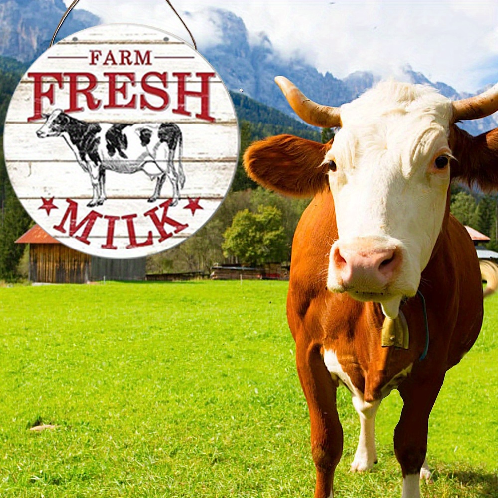 round farm cow wooden plaque room decor outdoor - Temu Ireland