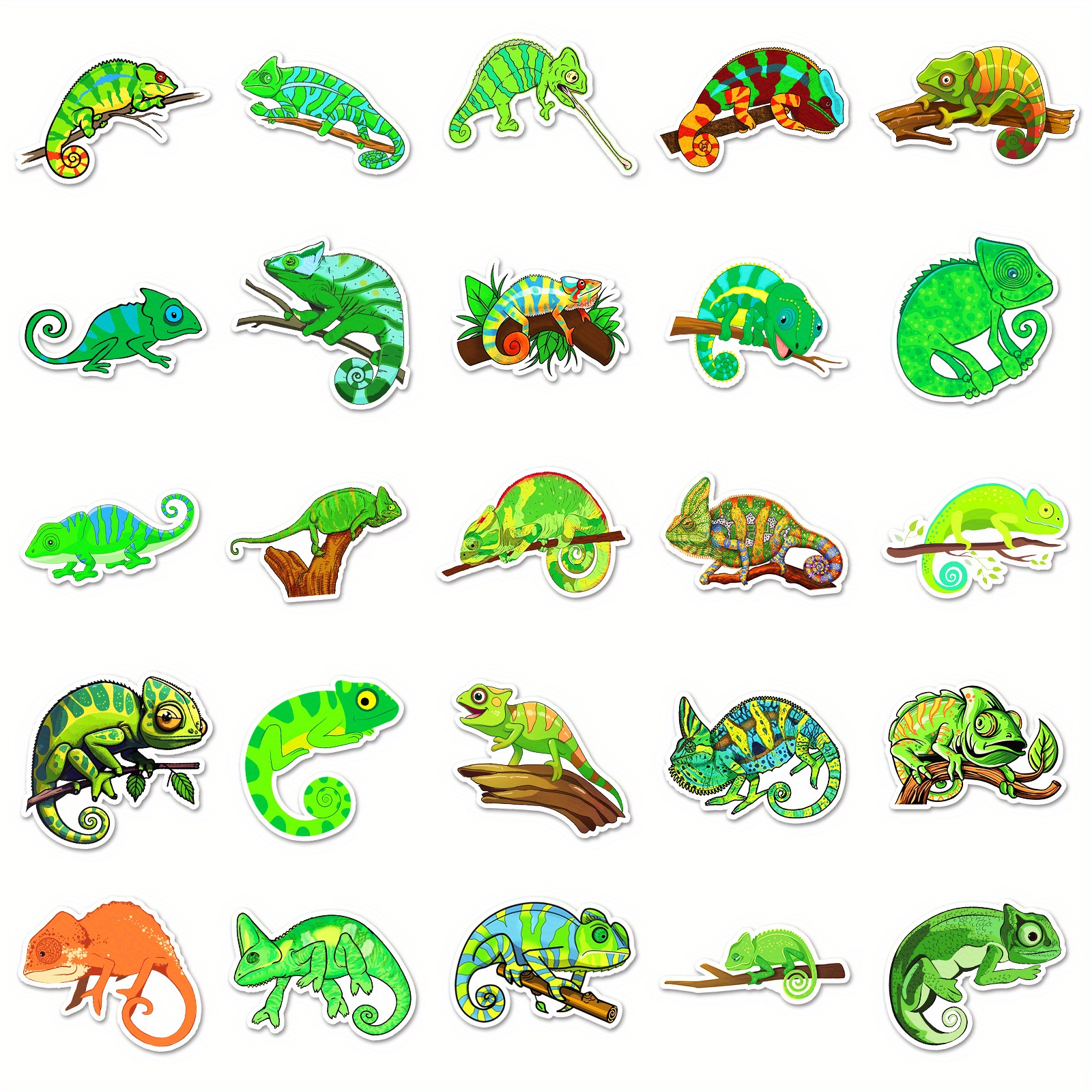 Chameleon Reptile Creative Cartoon Stickers Scrapbook - Temu Australia