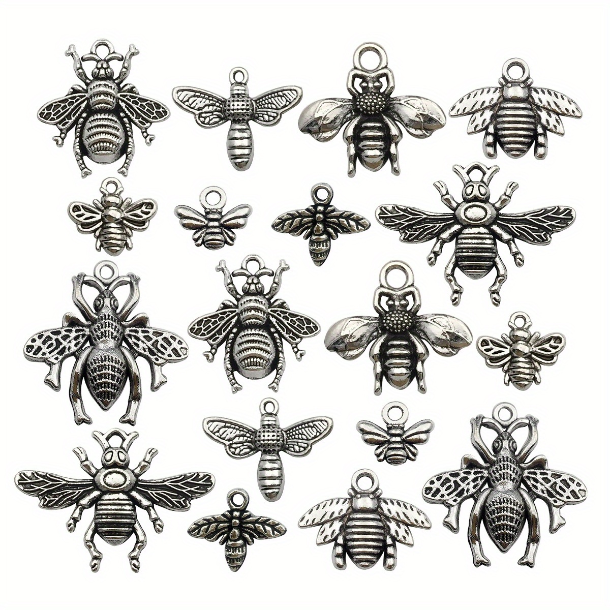 Silvery Alloy Bee Pattern Charms Accessories - Temu Australia