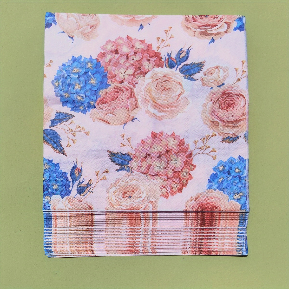 Rose Flowers Paper Napkins Pack Dinner - Temu Australia