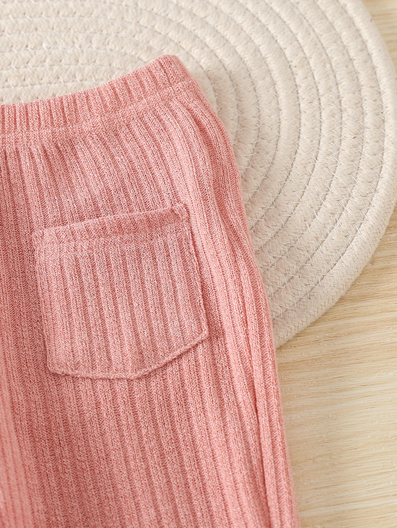 Girls' Ribbed Bell Bottom Flare Pants Solid Color Casual - Temu Australia