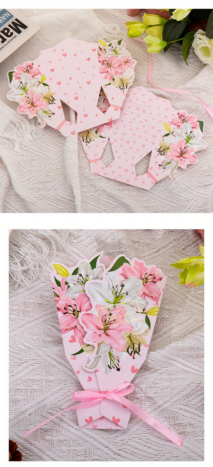 New Three dimensional Rose Lily Tulip Sunflower Bouquet Bow - Temu ...