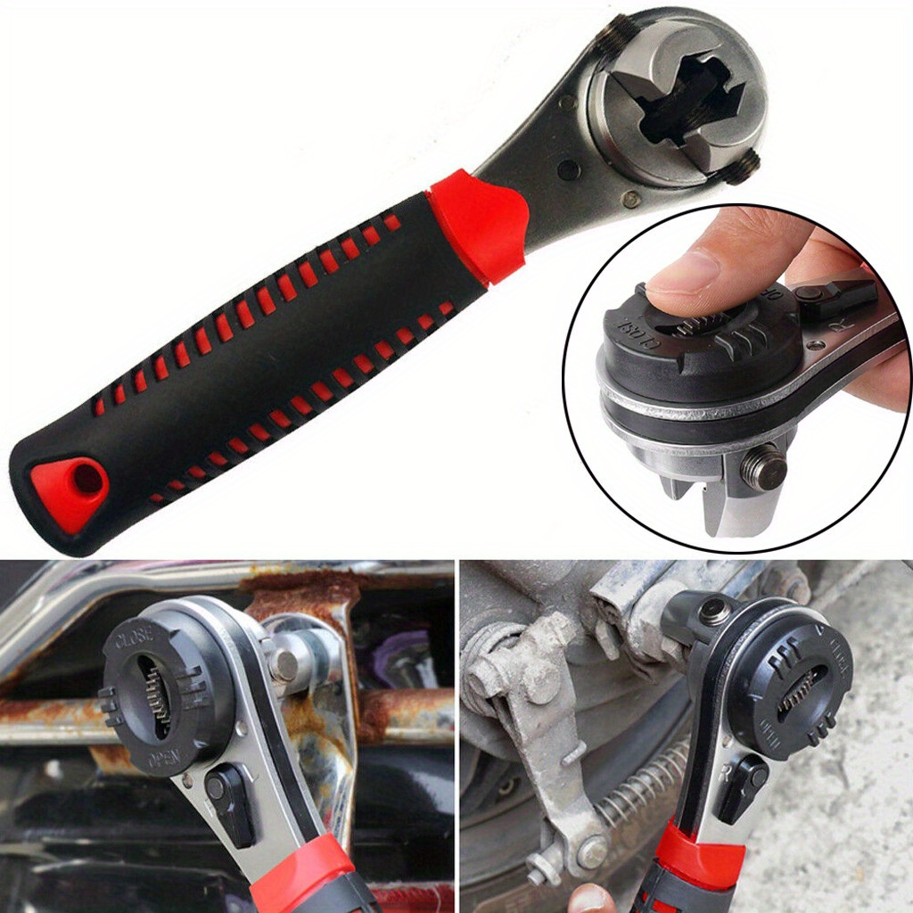 Adjustable 6 22 Ratchet Spanner Multifunctional Auto Repair - Temu ...
