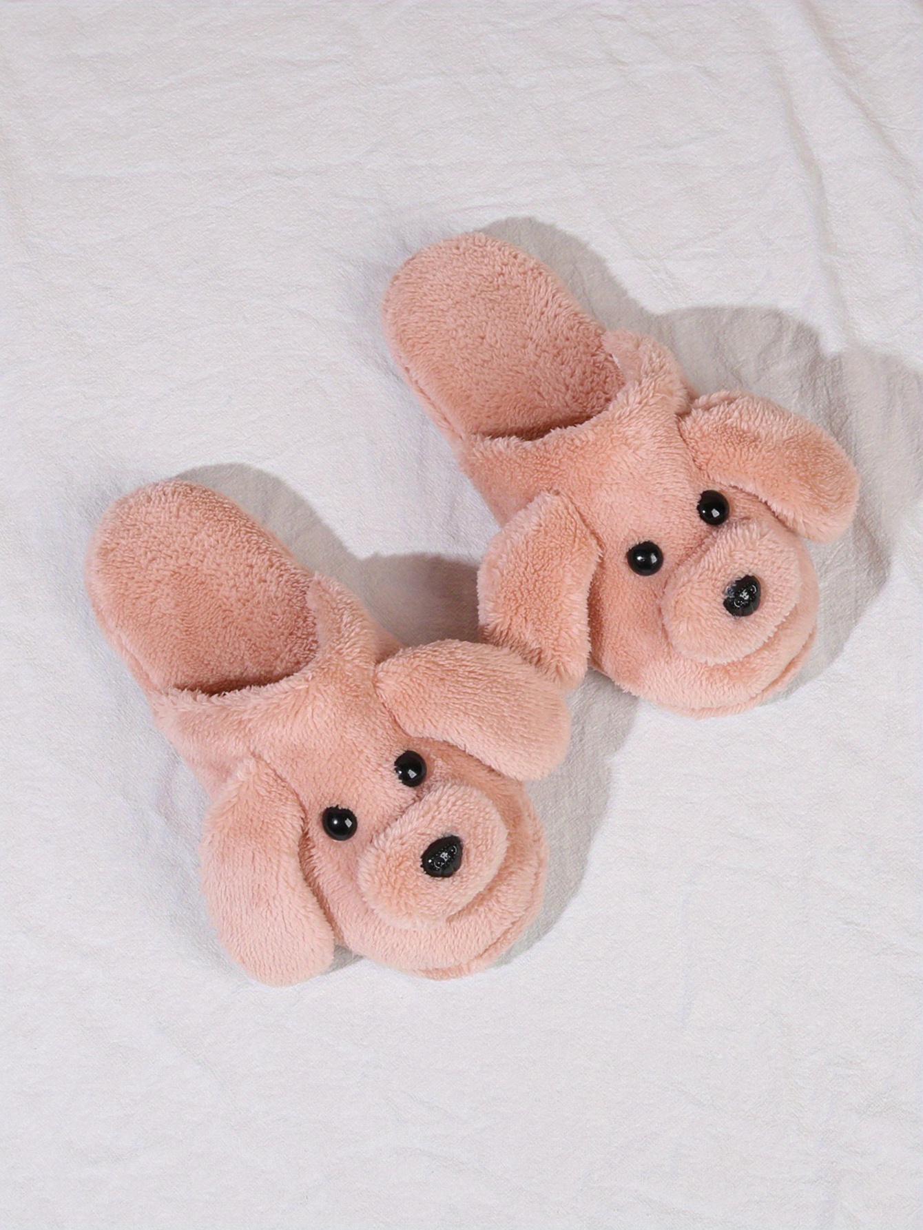 Cute Puppy Cartoon Plush Slippers Closed Toe Soft Sole Slip - Temu Canada