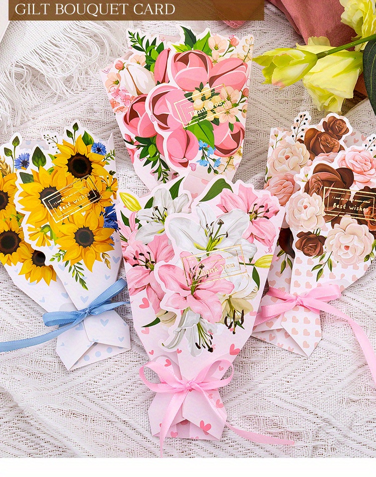 New Three dimensional Rose Lily Tulip Sunflower Bouquet Bow - Temu ...