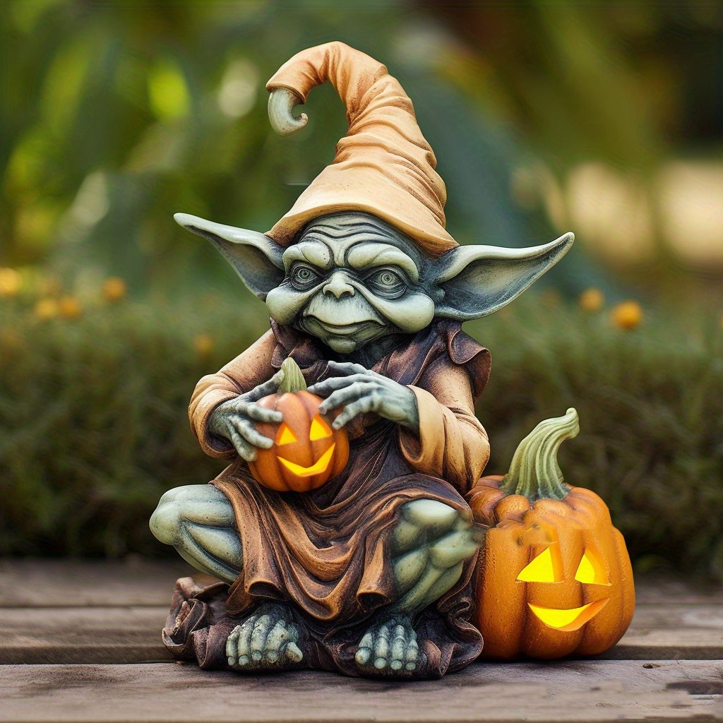 Halloween Pumpkin Alien Resin Statue Garden Decoration - Temu