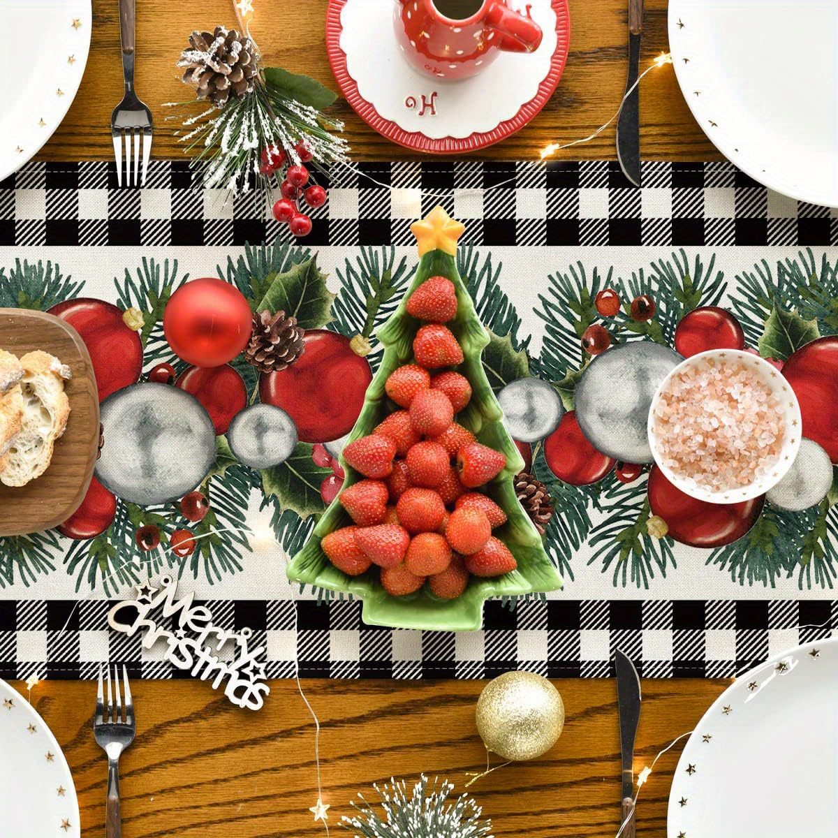 farmhouse style christmas table runner white - Temu New Zealand