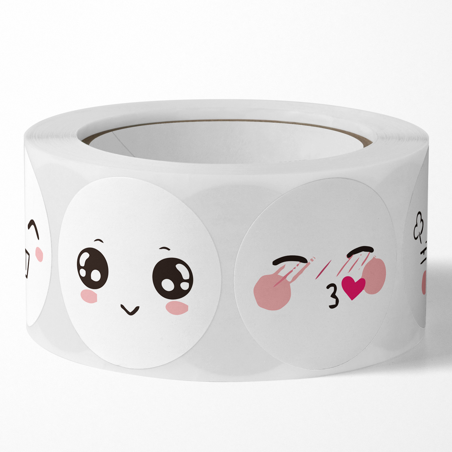 500 Stickers Roll Cute Funny 8 Expressions Sticker Teacher Reward Label ...