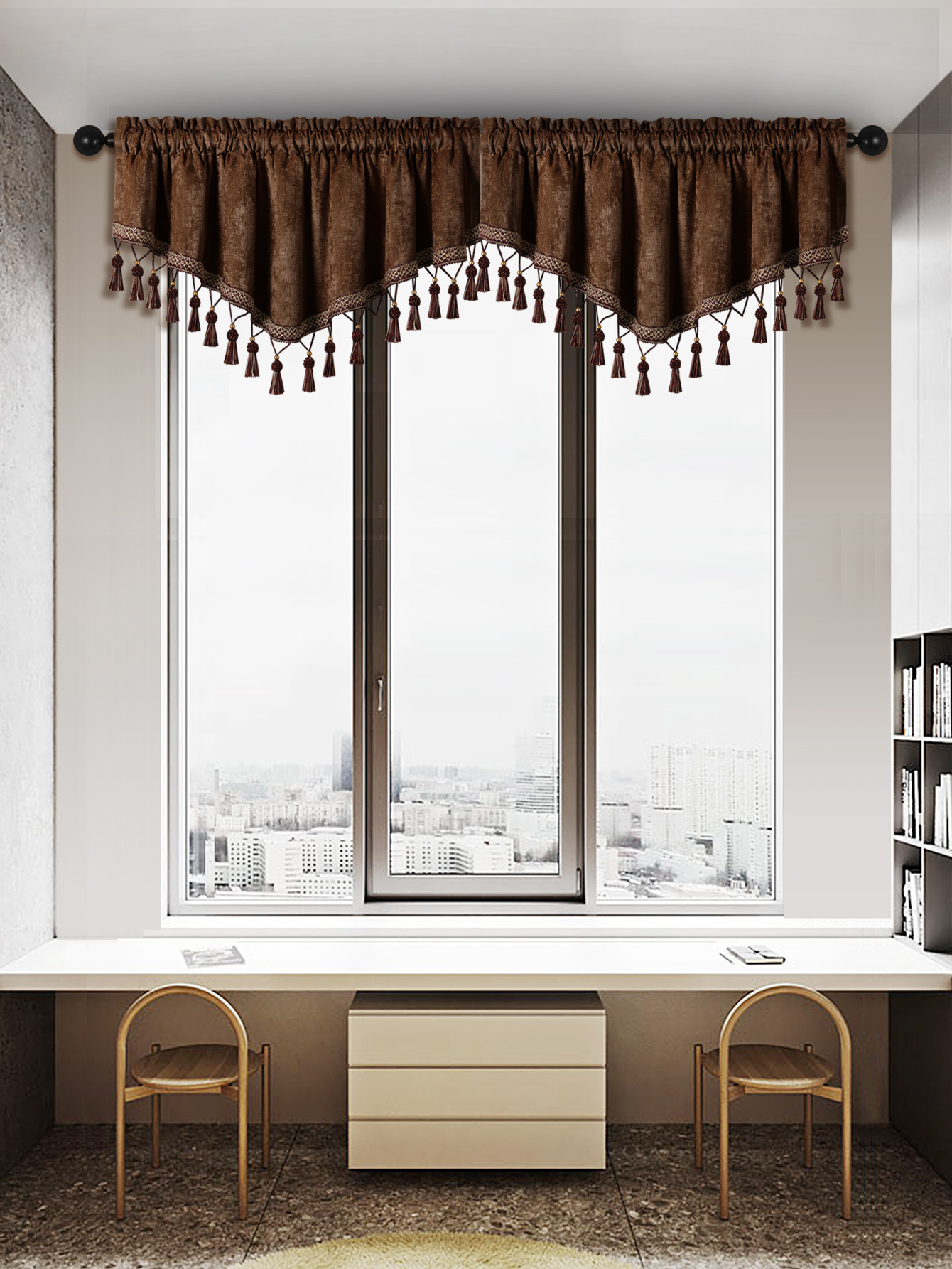 Elevate Home Decor Stylish V shaped Chenille Window Mantle - Temu Canada