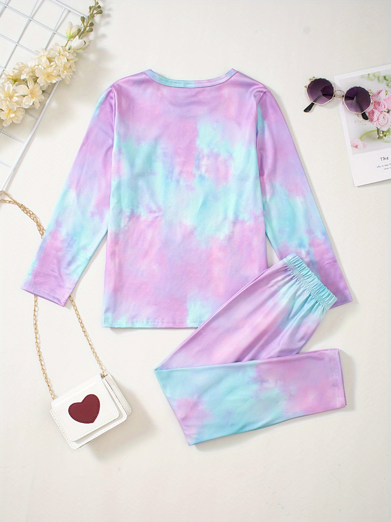 Kid's Tie dye Pajamas Long Sleeve Top Pants Set Comfy Pj Set - Temu Netherlands