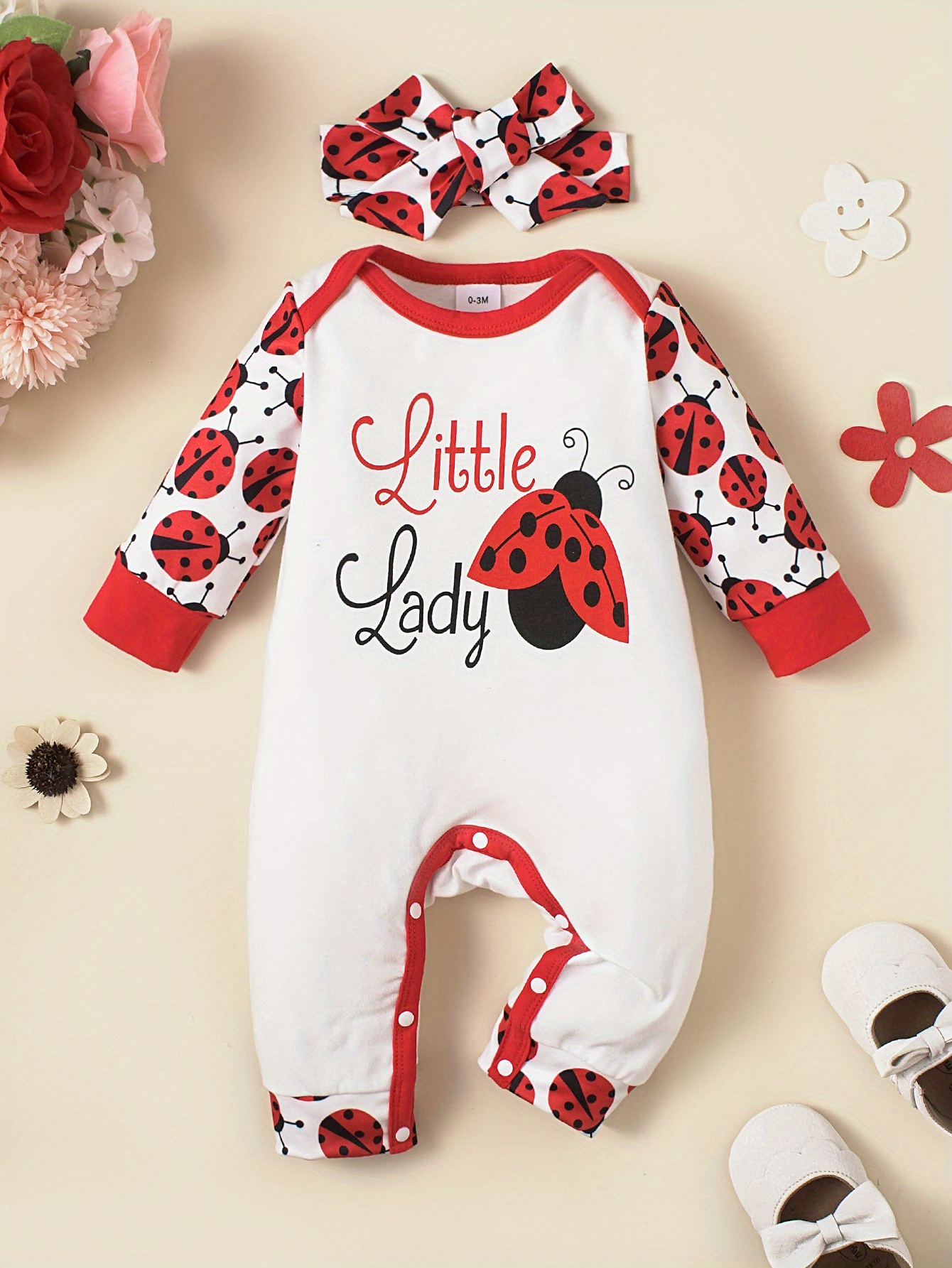 Toddler Baby Cute Ladybug Print Casual Jumpsuit Long sleeved - Temu ...