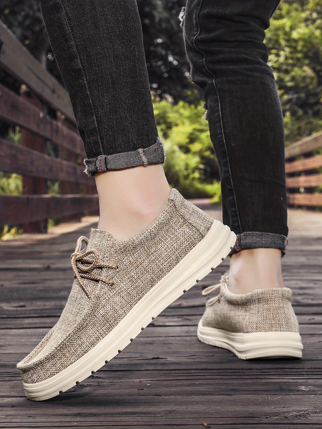 mens canvas loafers solid casual comfy slip on shoes flat shoes for ...