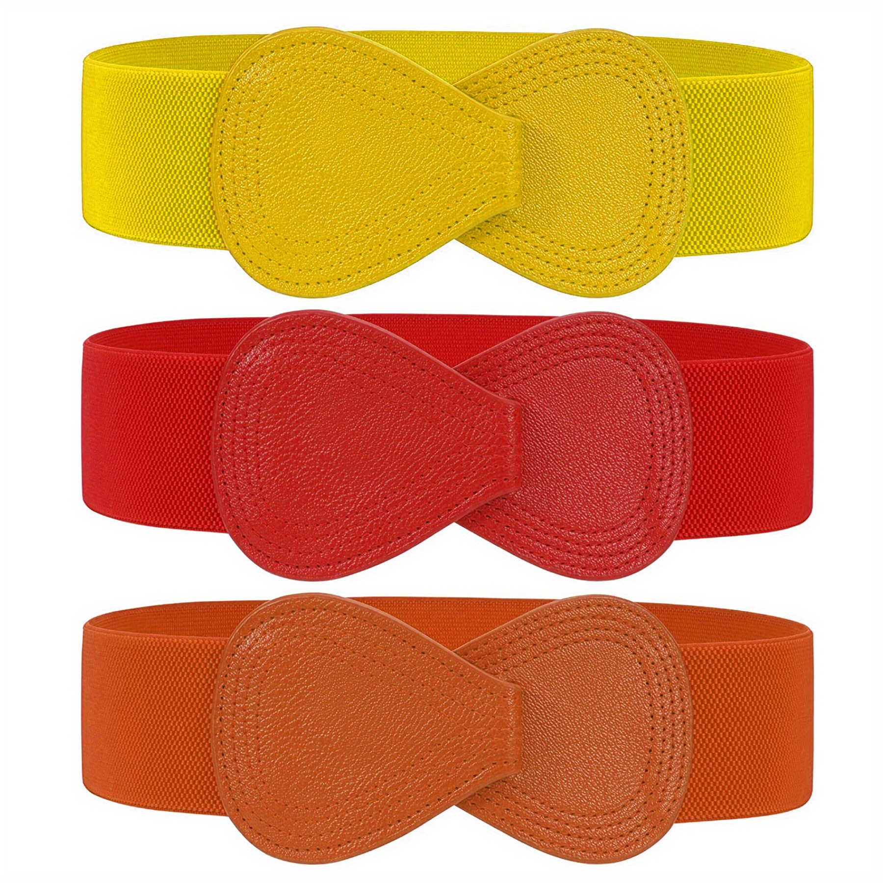 Bowknot Wide Belts Stylish Candy Color Elastic Waistband - Temu