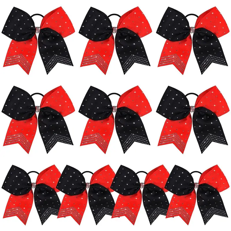 Rhinestones Hair Bows Hair Ties Toned Large Cheer Hair Bows Temu
