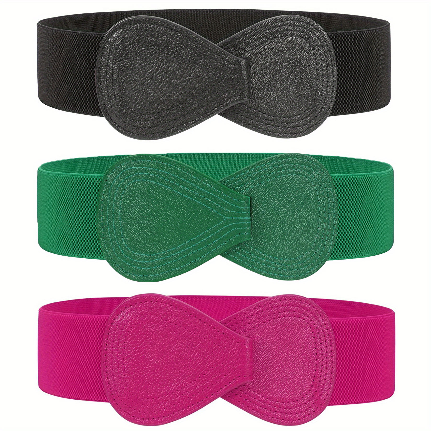 Bowknot Wide Belts Stylish Candy Color Elastic Waistband - Temu