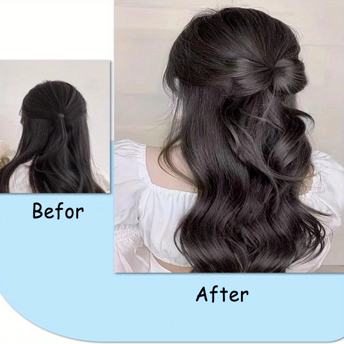 Wavy Half Bow Clip In Ponytail Hair Extension Heat Resistant - Temu ...